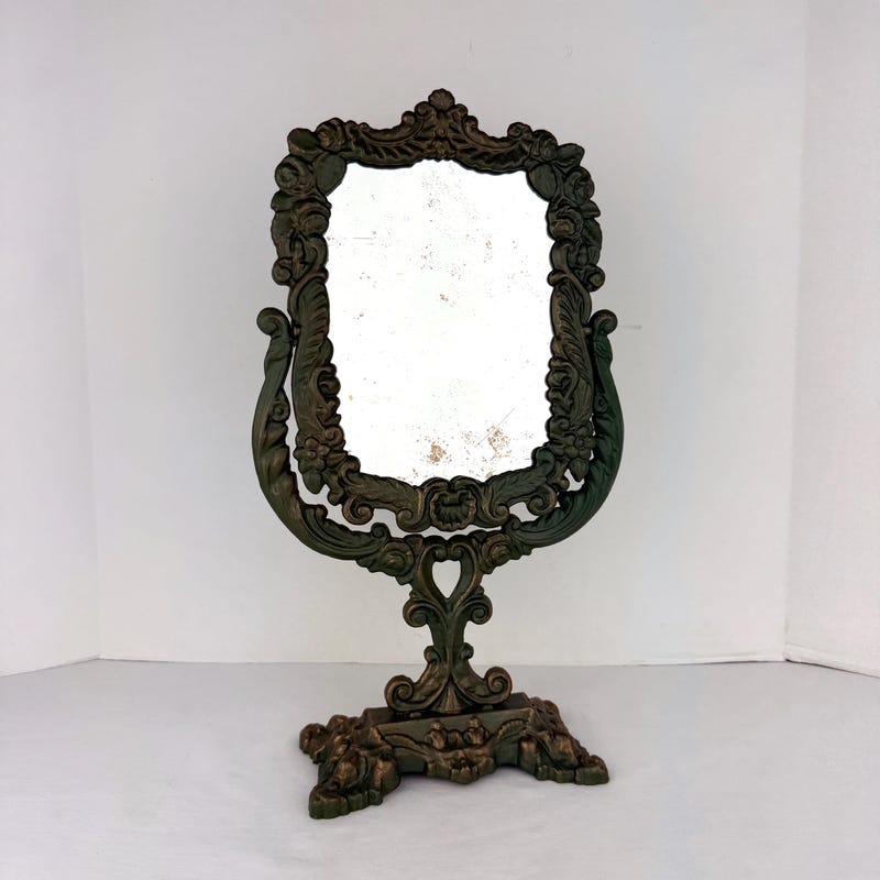 Vintage Iron Vanity Mirror - Etsy