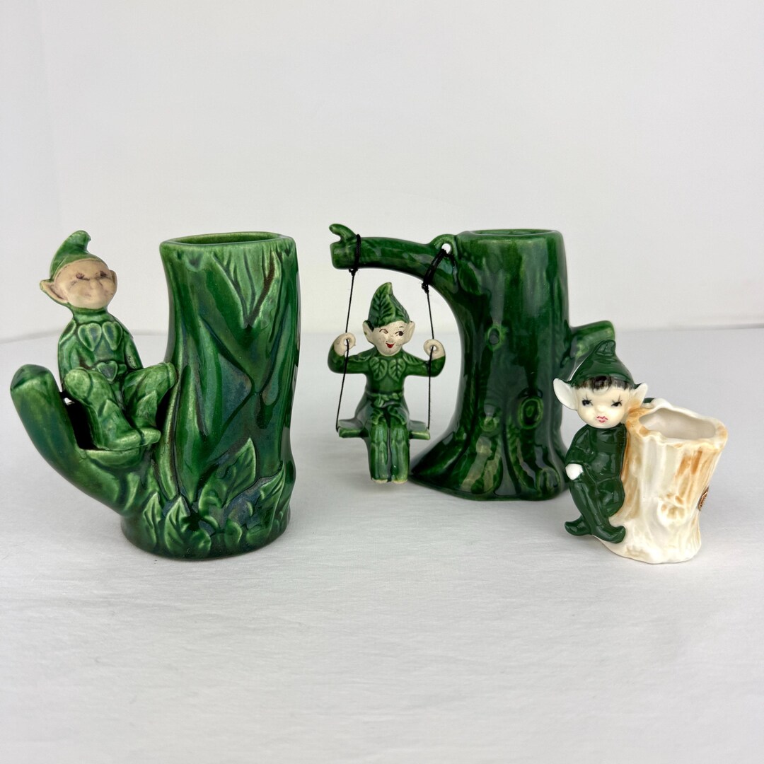 Vintage Ceramic Elf Trio - Treasure Craft & Bradley Bone China - Etsy