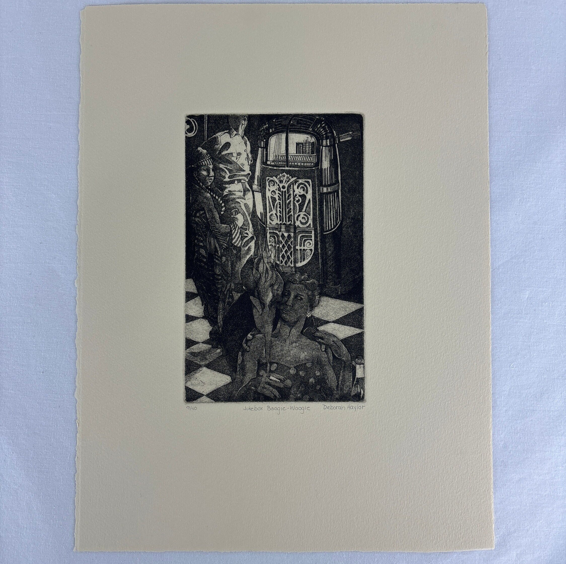 Vintage Deborah Haylor Signed Etching Jukebox Boogie Woogie - Etsy