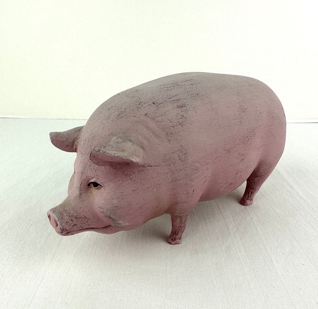 Vintage Bisque Pig Figurine - Etsy