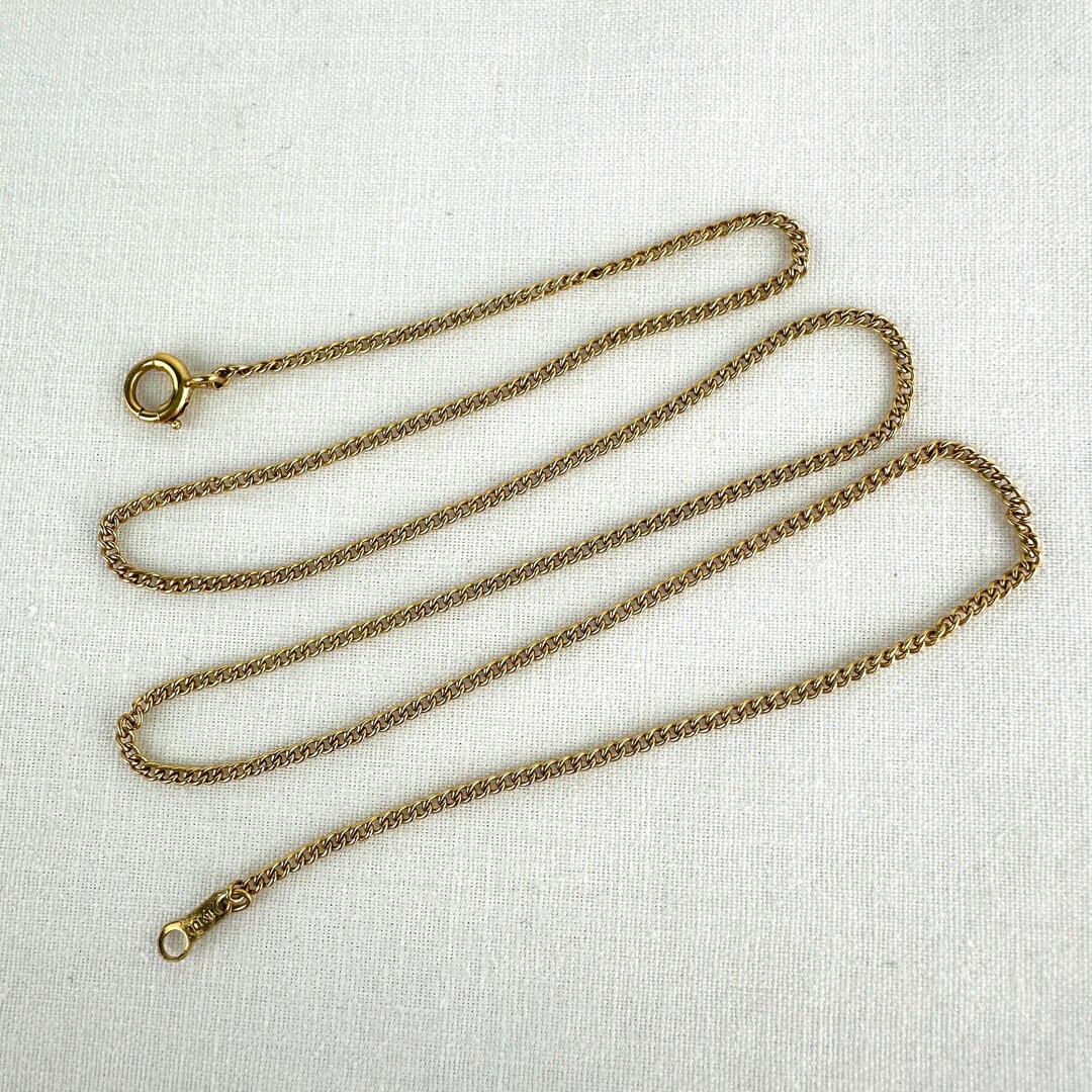 Vintage 10k Gold Dainty Curb Chain Child’s Necklace - Etsy