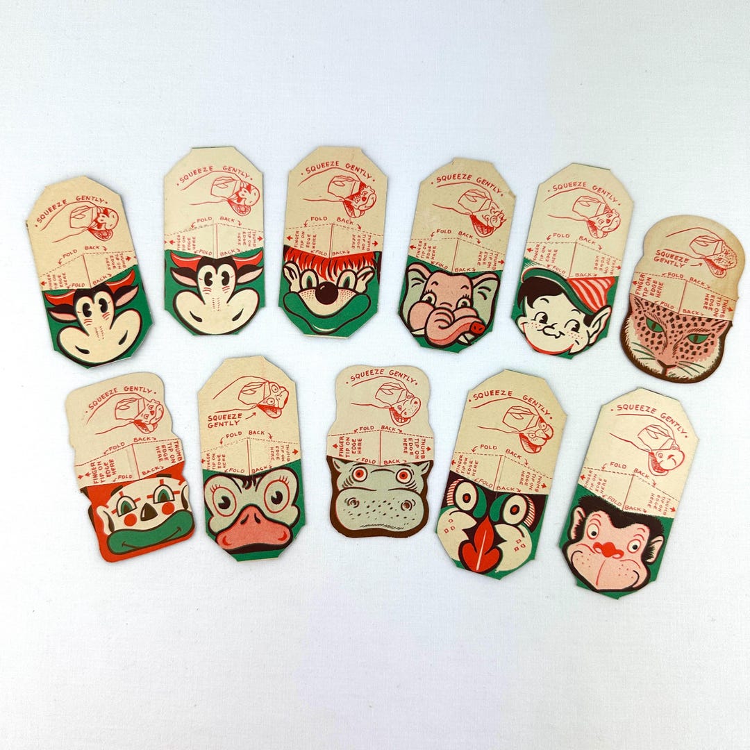 11 1930s Cracker Jack Squeeze Face Puppet Paper Premiums - Etsy