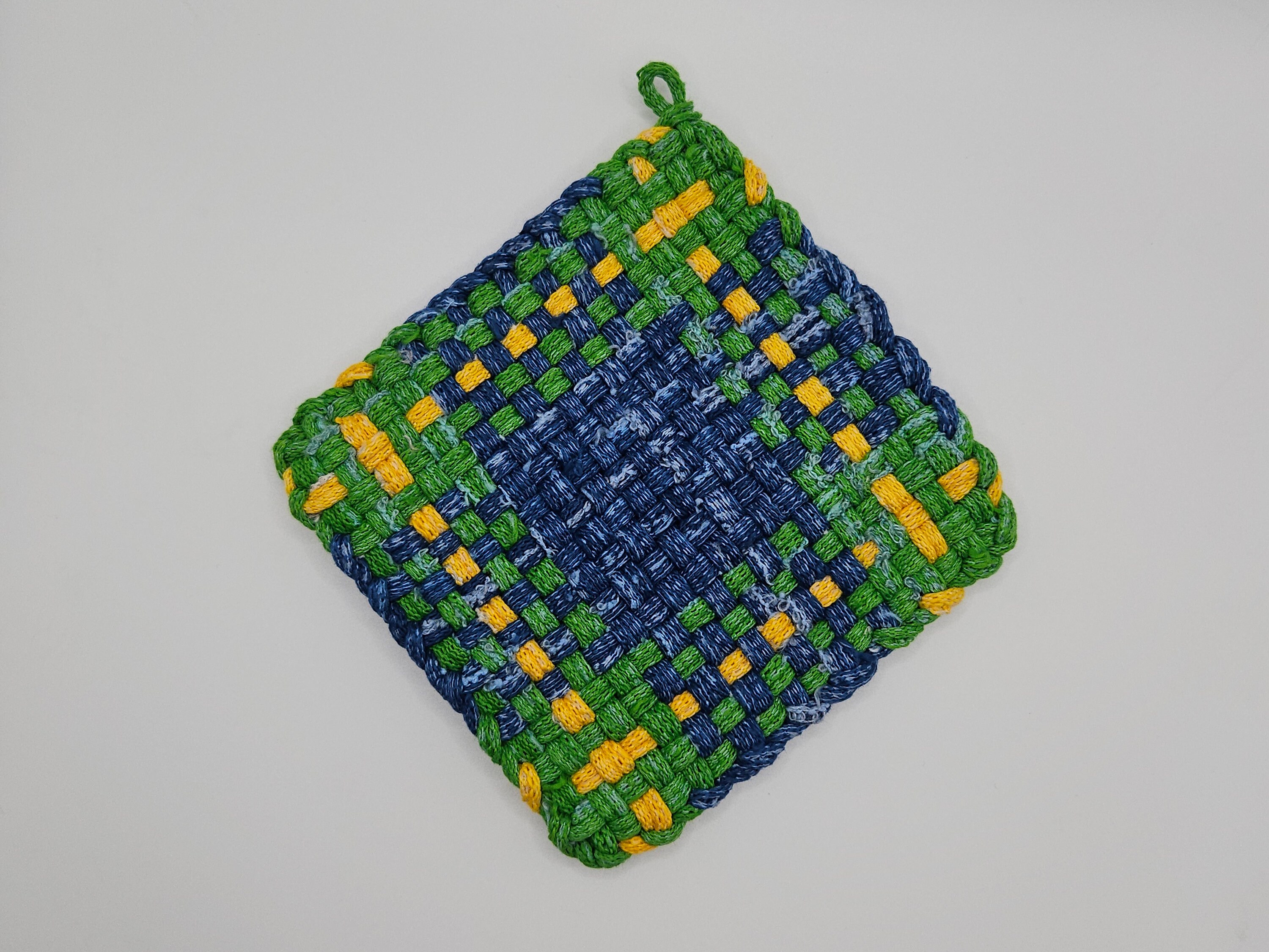 Potholders Handcrafted Loom Woven Cotton Set of 2 Hot Pads Coasters ...