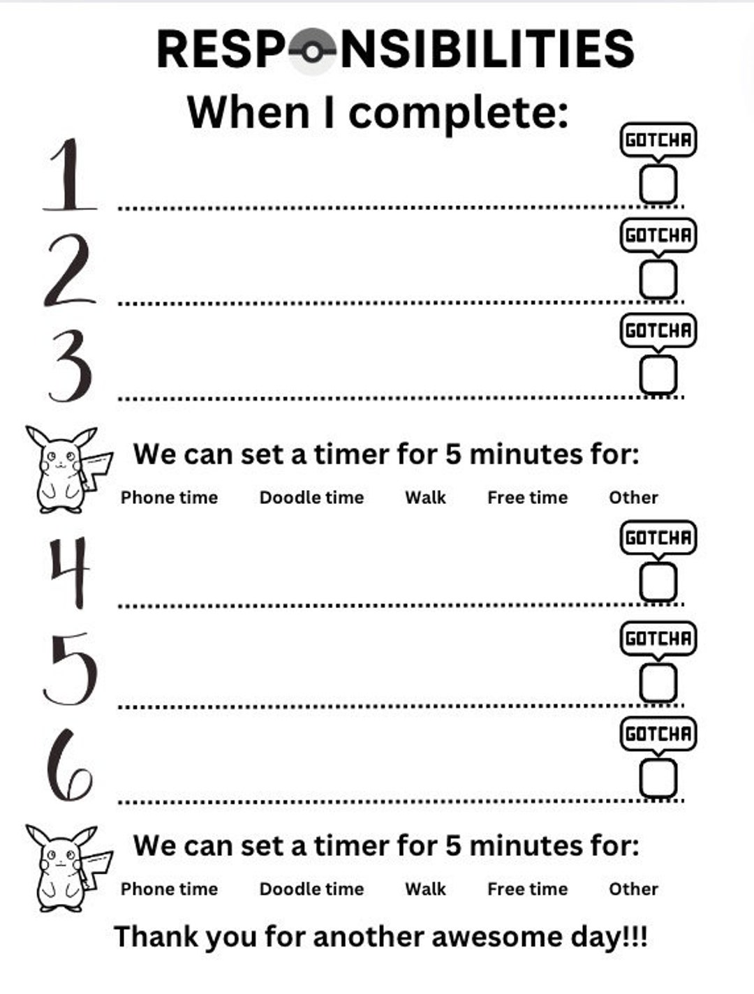 Pokémon Incentive Chart for Teachers - Etsy