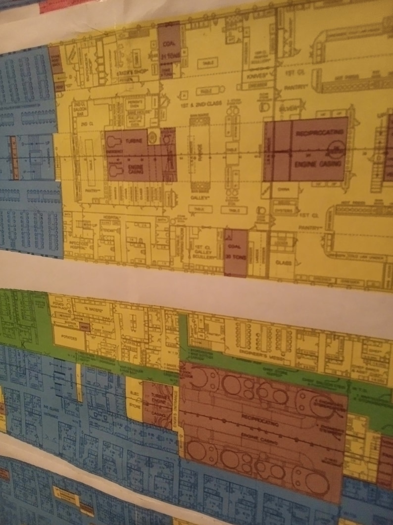 Titanic Color Coded Deck Plan - Etsy