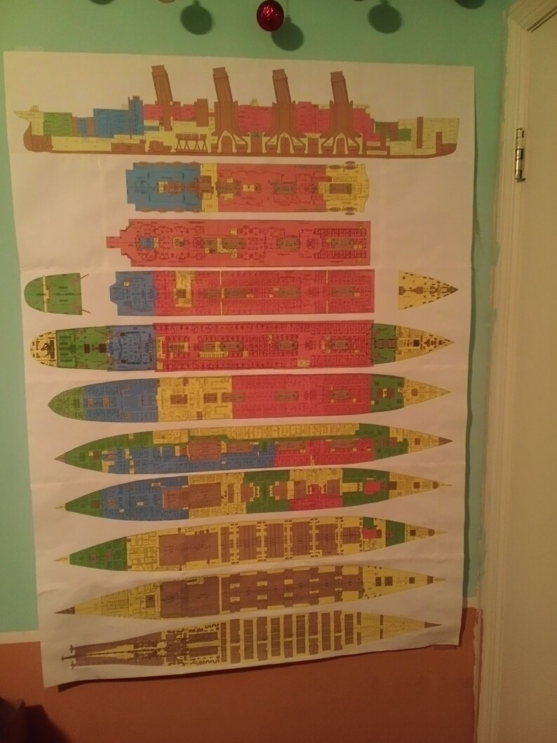 Titanic Color Coded Deck Plan - Etsy