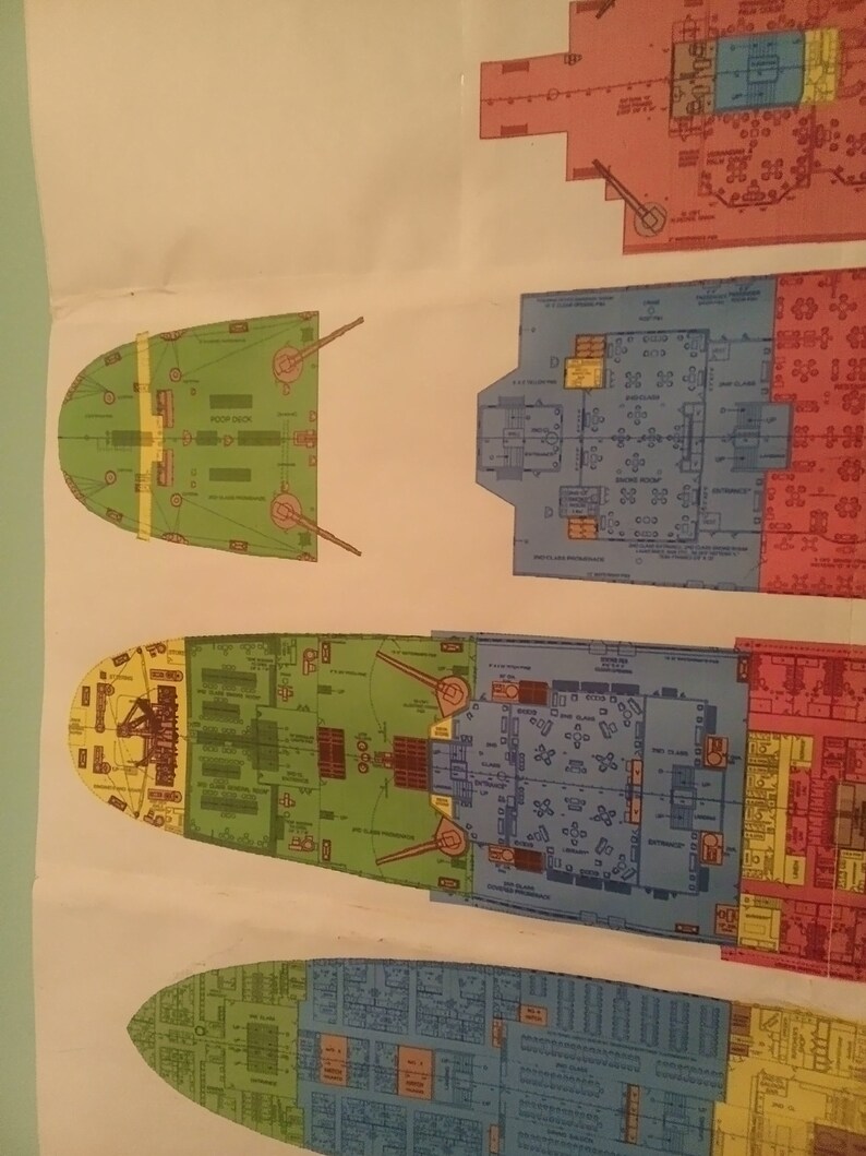 Titanic Color Coded Deck Plan - Etsy