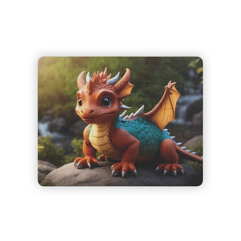 Kids Dragon Jigsaw Puzzle, Colorful Dragon Puzzle, Vibrant Mythical ...