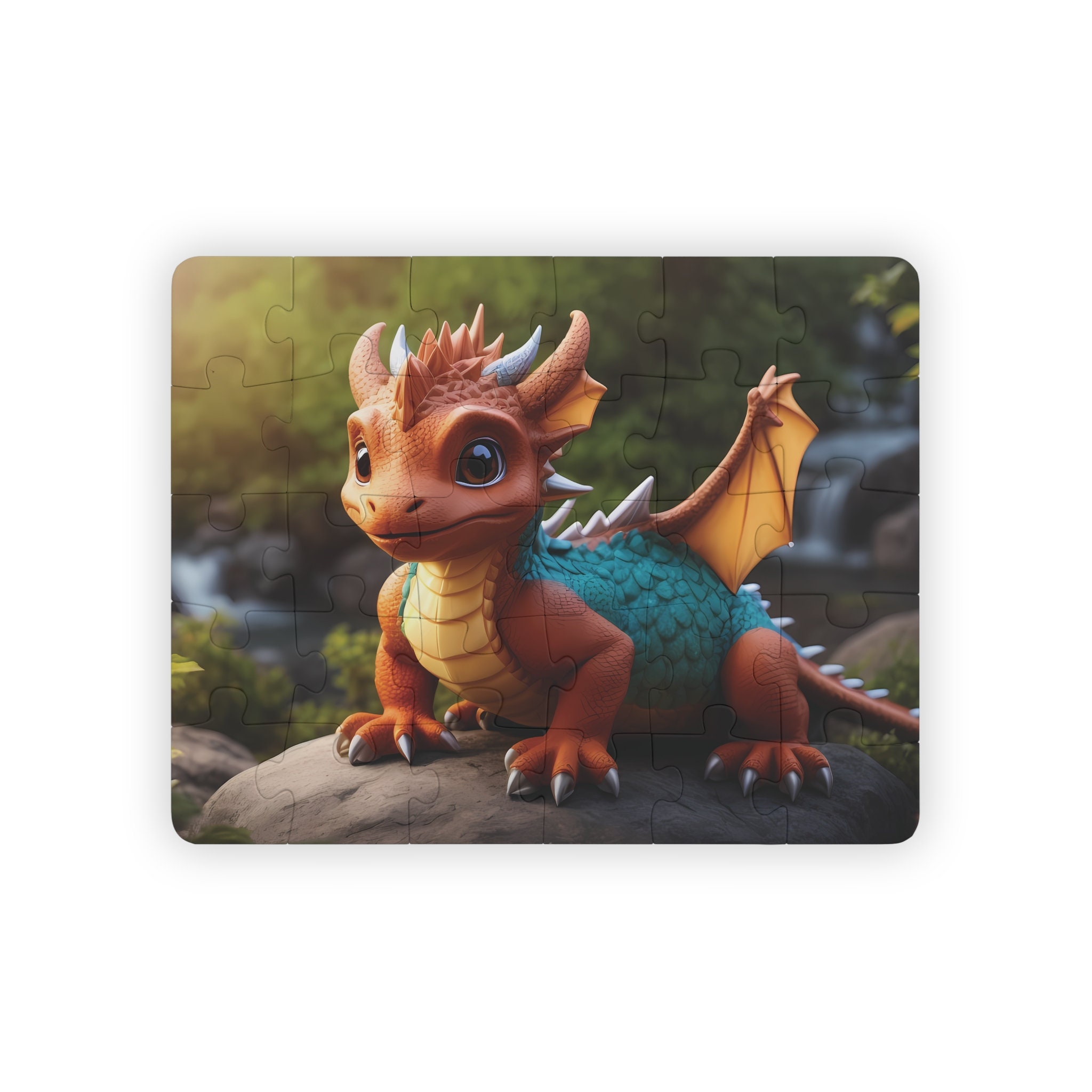 Kids Dragon Jigsaw Puzzle, Colorful Dragon Puzzle, Vibrant Mythical ...