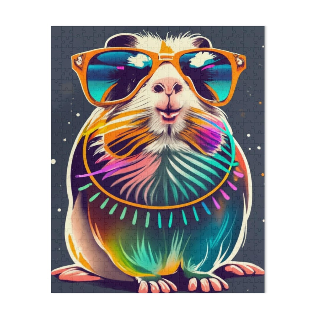 Fun Guinea Pig Puzzle 520 Pieces, Colorful Animal Jigsaw, Unique Gift ...