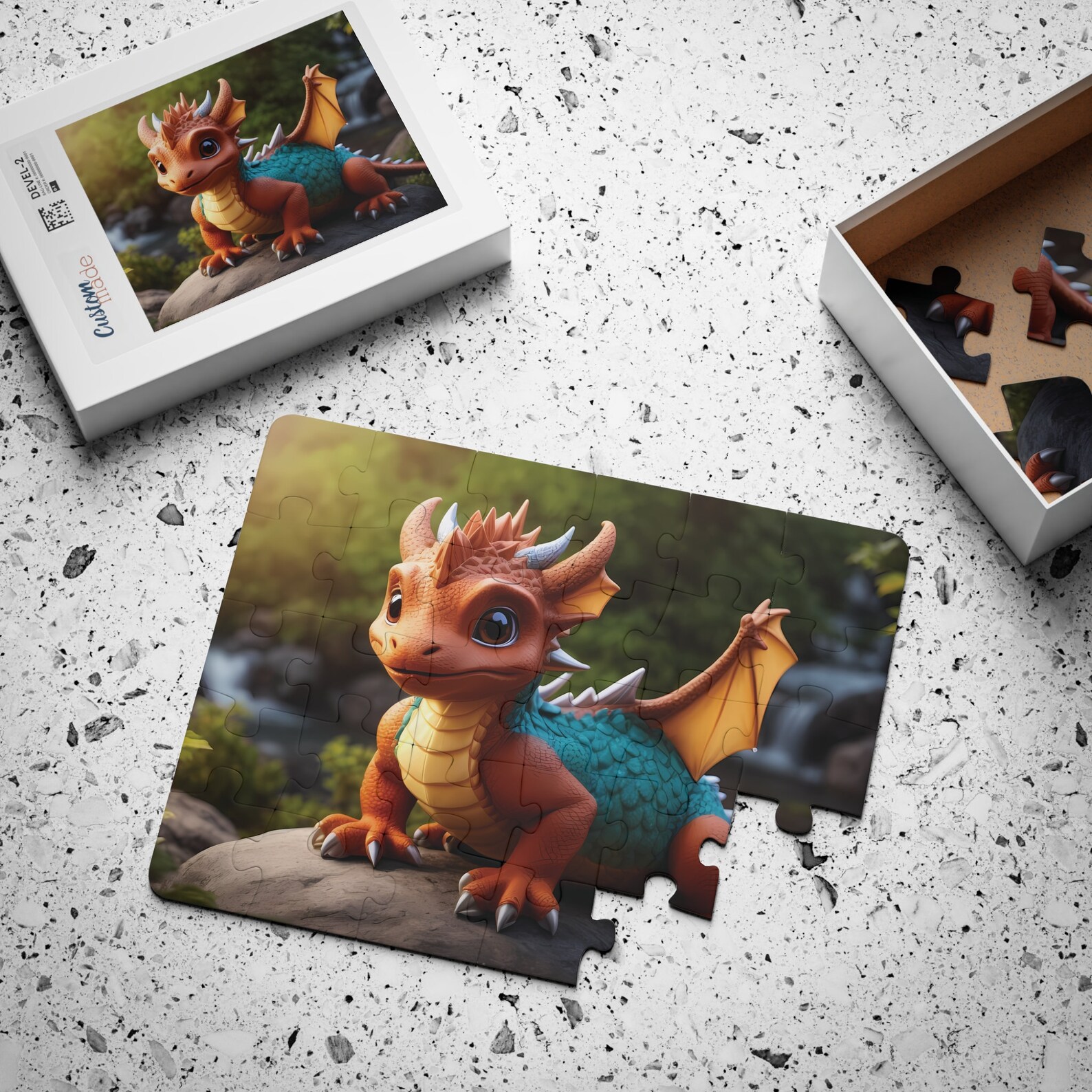 Kids Dragon Jigsaw Puzzle, Colorful Dragon Puzzle, Vibrant Mythical ...