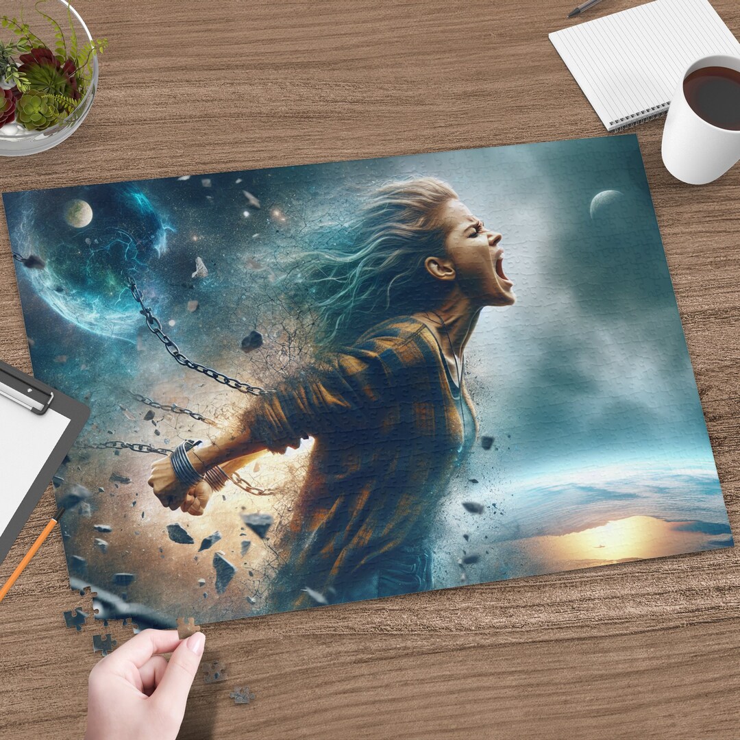 Adult Puzzle, Free Yourself, Survivor, Fantasy Space Woman Breaking ...