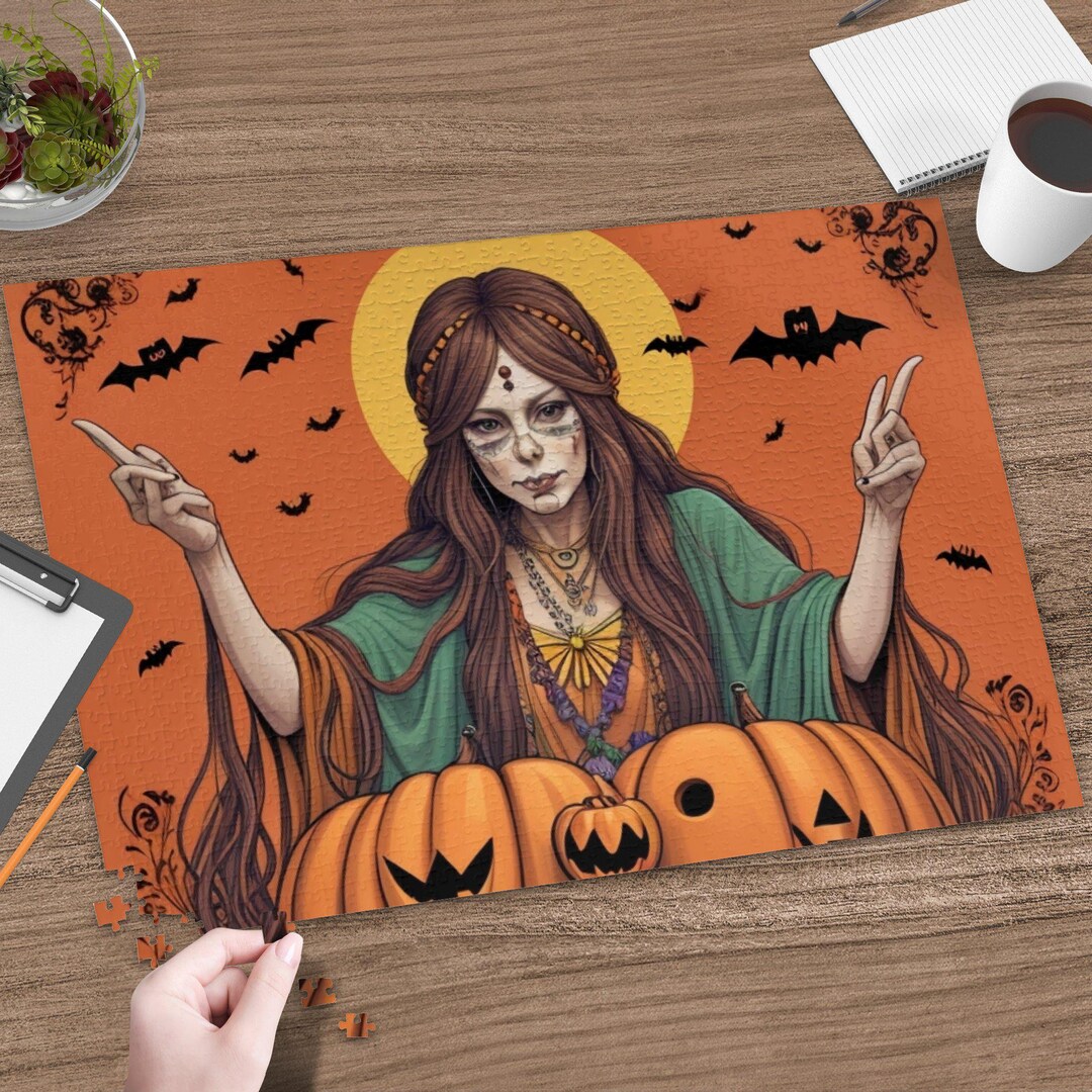 Halloween Witch Art Puzzle, 1014 Pieces Jigsaw Puzzle, Fun and ...