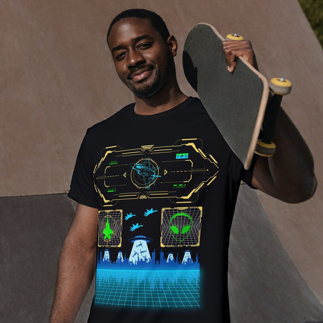 Cyberpunk Alien UFO Shirt Invasion Force: Alien Encounter Tee Cyber ...