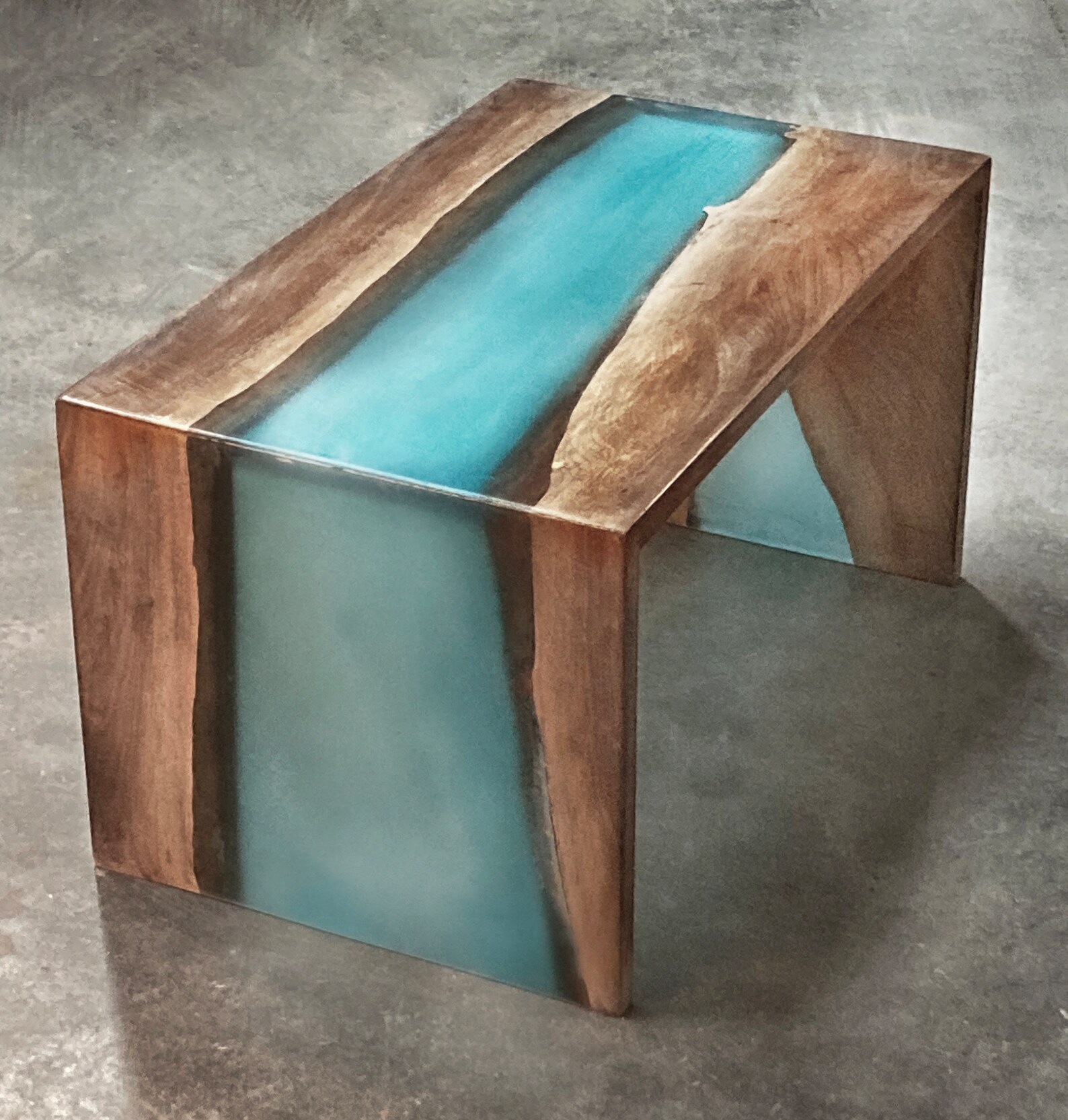 Handcrafted Resin River Waterfall Walnut Coffee Table Unique - Etsy