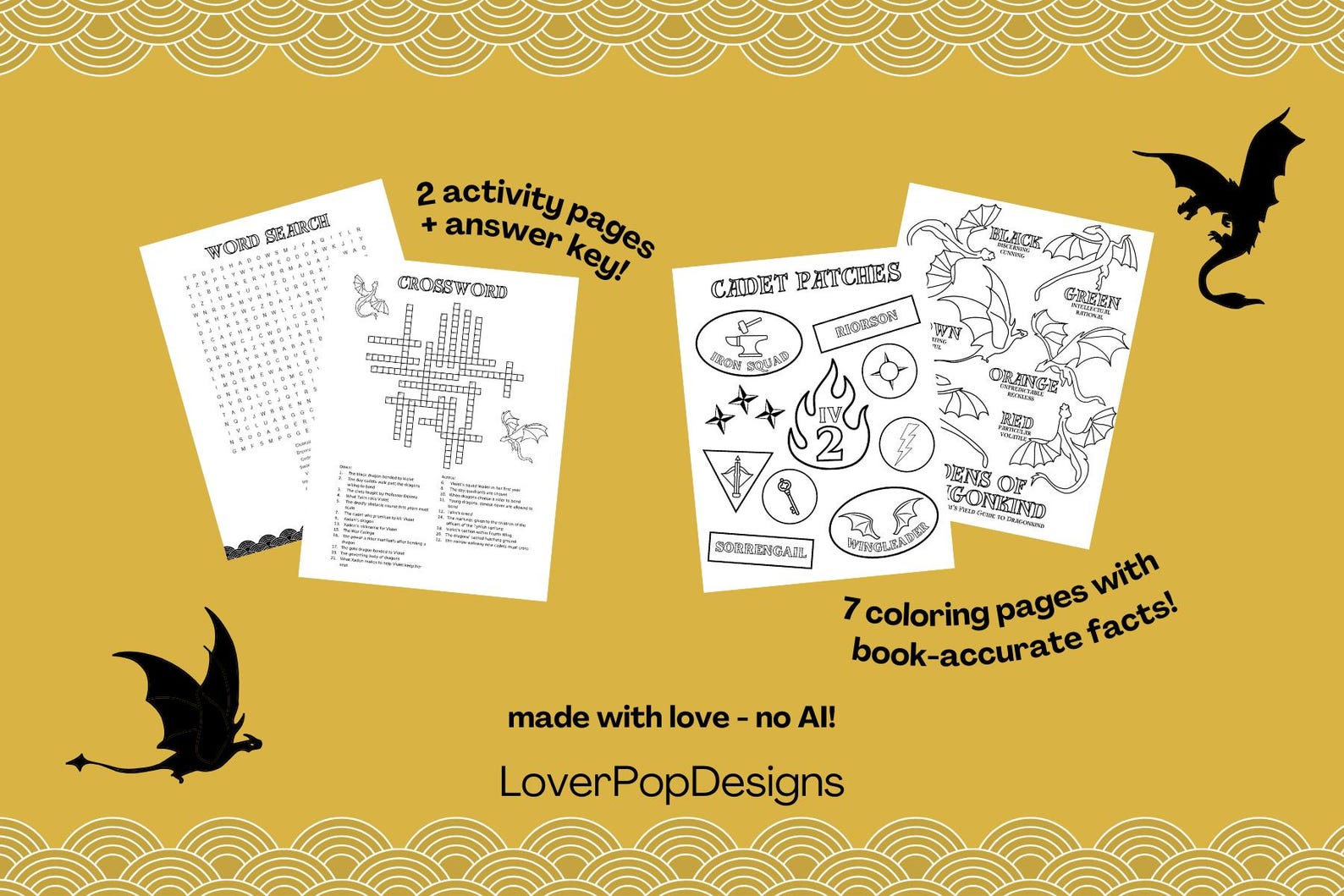 Fourth Wing Coloring & Activity Pages - Fourth Wing Inspried PDF Pages ...