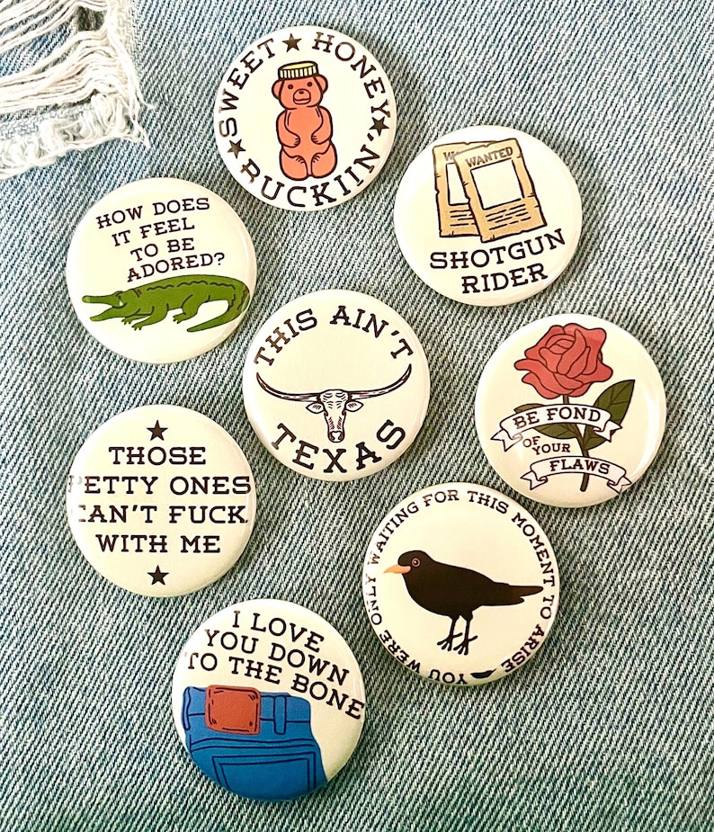 Cowboy Renaissance Buttons - Set of 8 Pins - Etsy