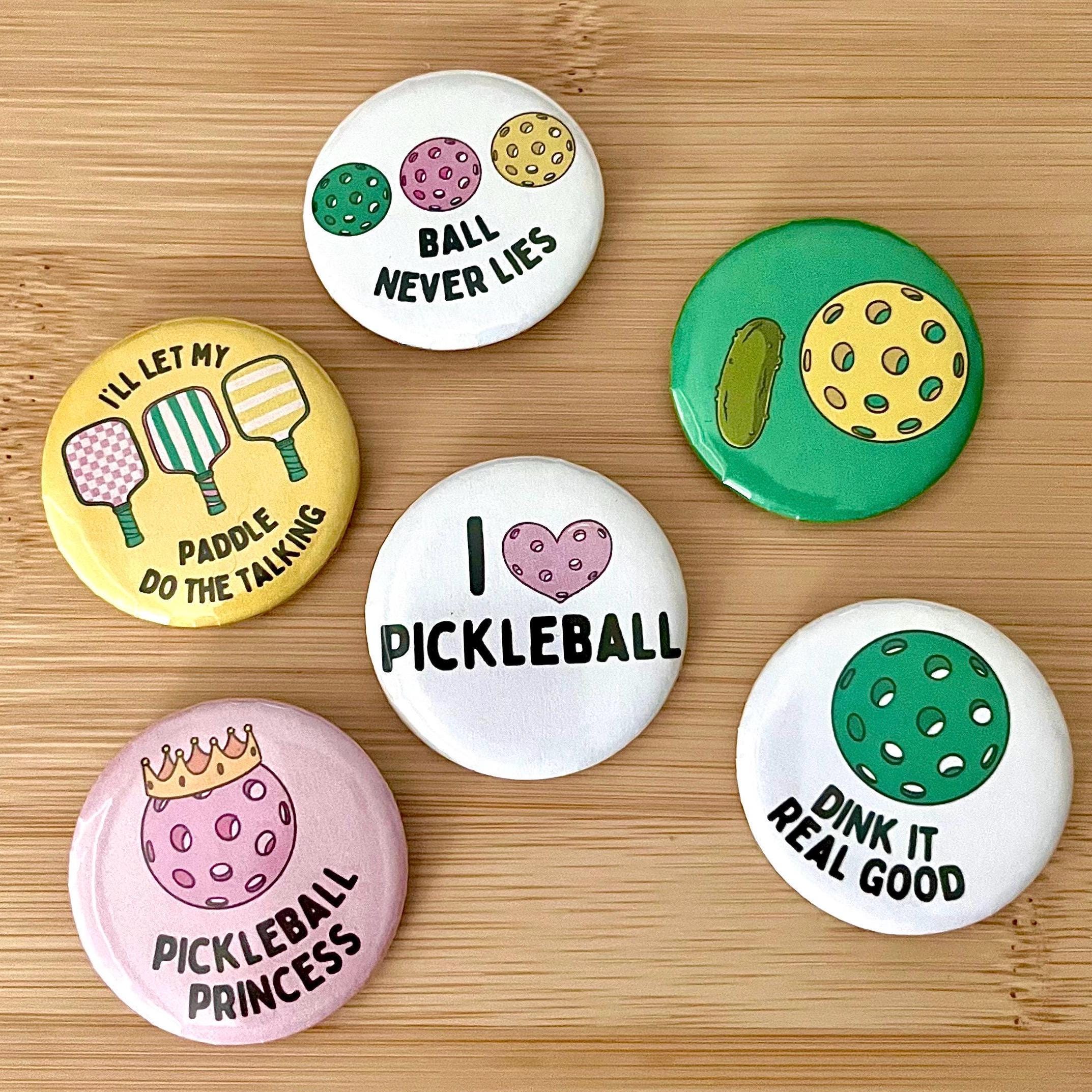 Pickleball Buttons - Set of 6 Pins - Etsy