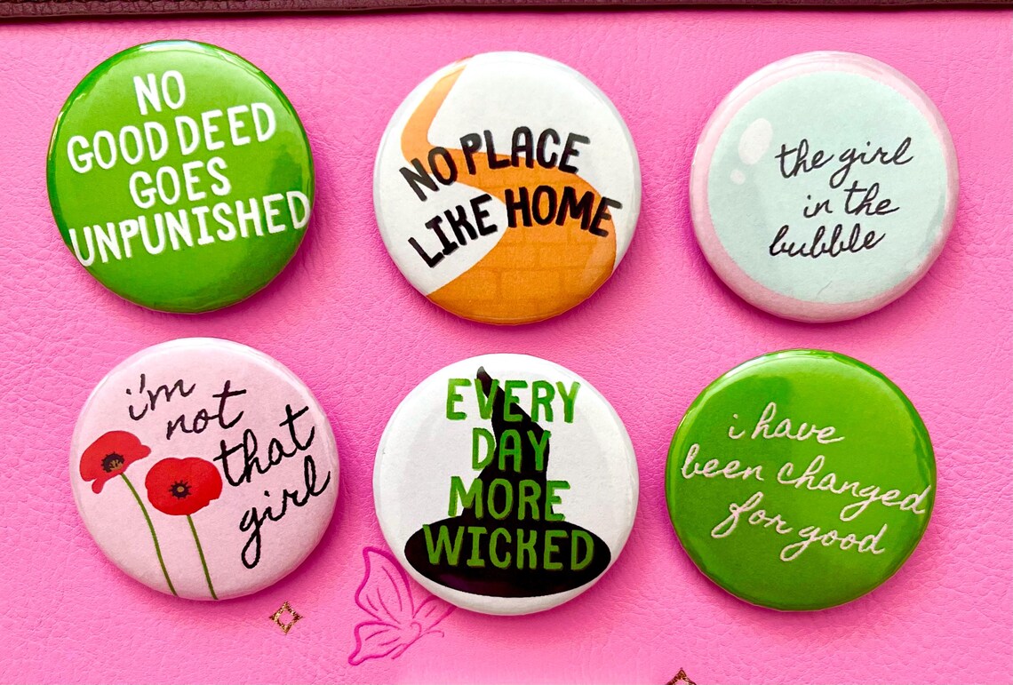 Wicked Part 2 Buttons - Set of 6 for Good Wicked Inspired Pins - Etsy