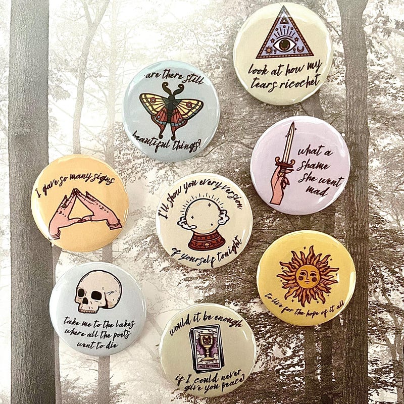Taylor Folklore Pins - Etsy