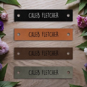 Custom Leather Labels With Name - Leather Tags for Knitting Projects ...