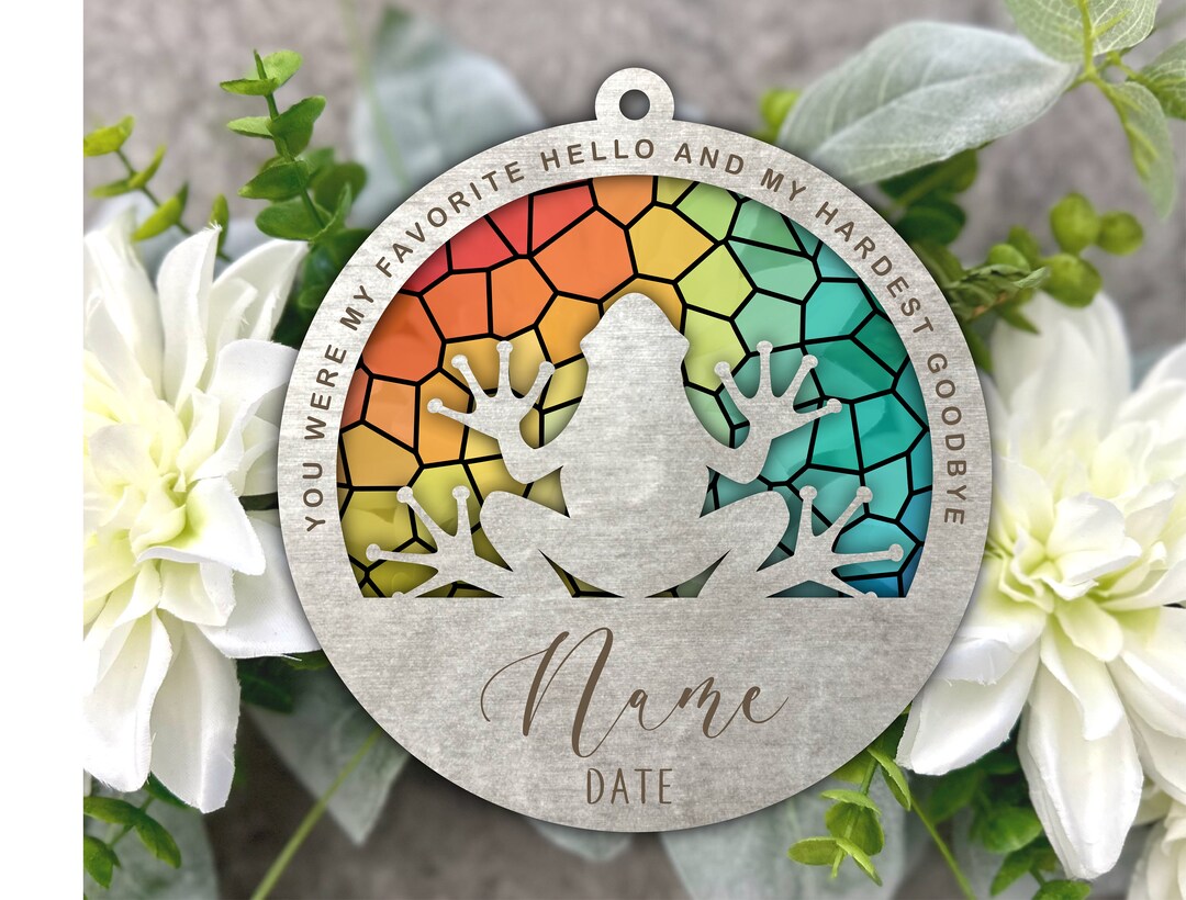 Frog Memorial Suncatcher - Pet Memorial Gift - Pet Loss Gift - Sympathy ...