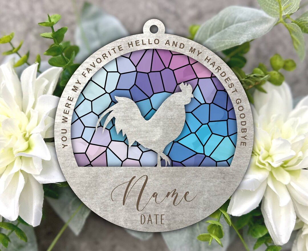 Rooster Memorial Suncatcher - Pet Memorial Gift - Pet Loss Gift ...