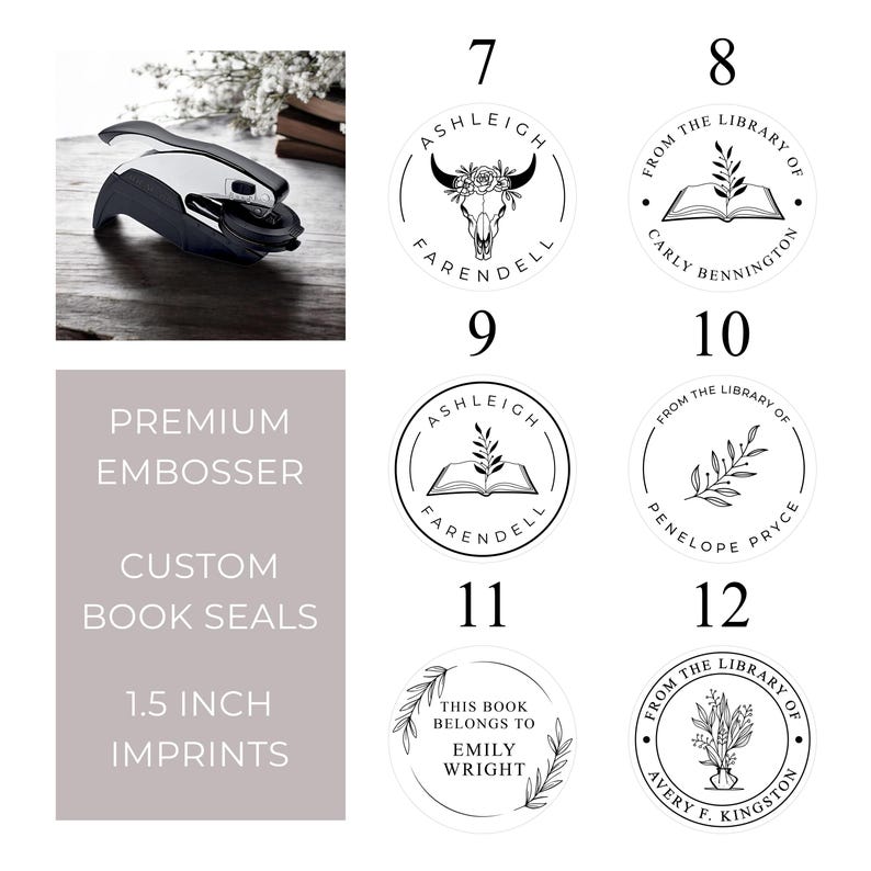 Custom Book Embosser – Christian Library Seal With Cross - Etsy