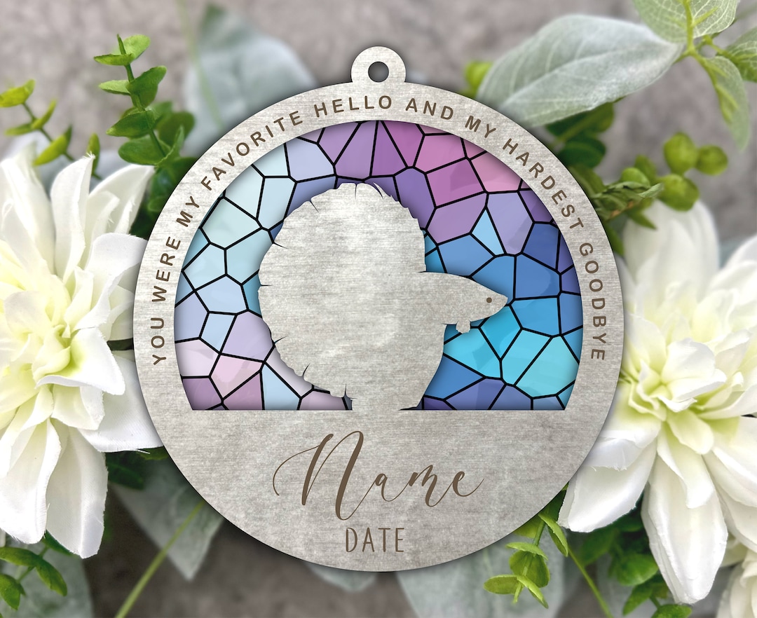 Fish Memorial Suncatcher - Pet Memorial Gift - Pet Loss Gift - Sympathy ...