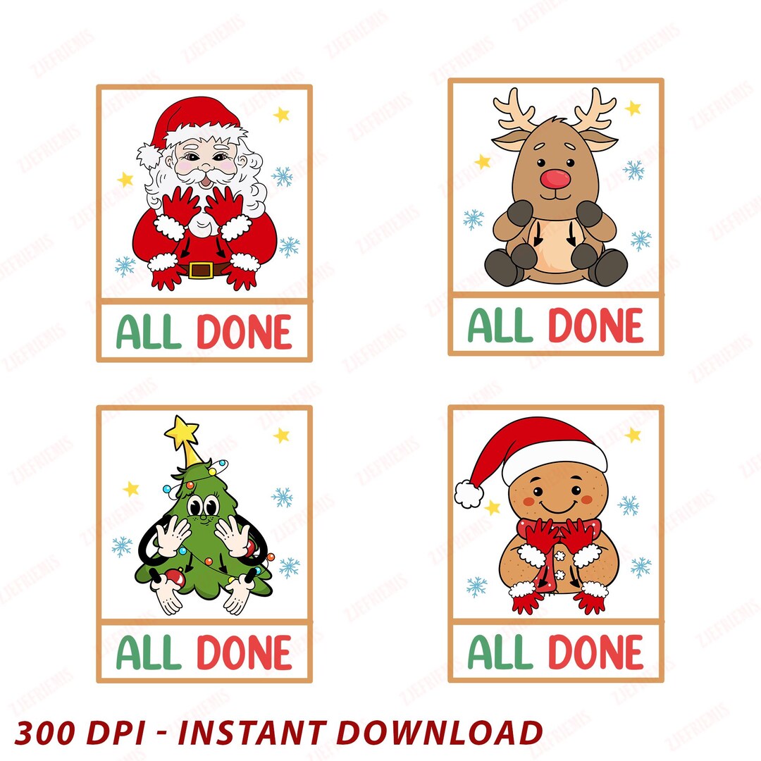 All Done SLP Christmas Png Bundle, Gingerbread, Tree, Reindeer & Santa ...