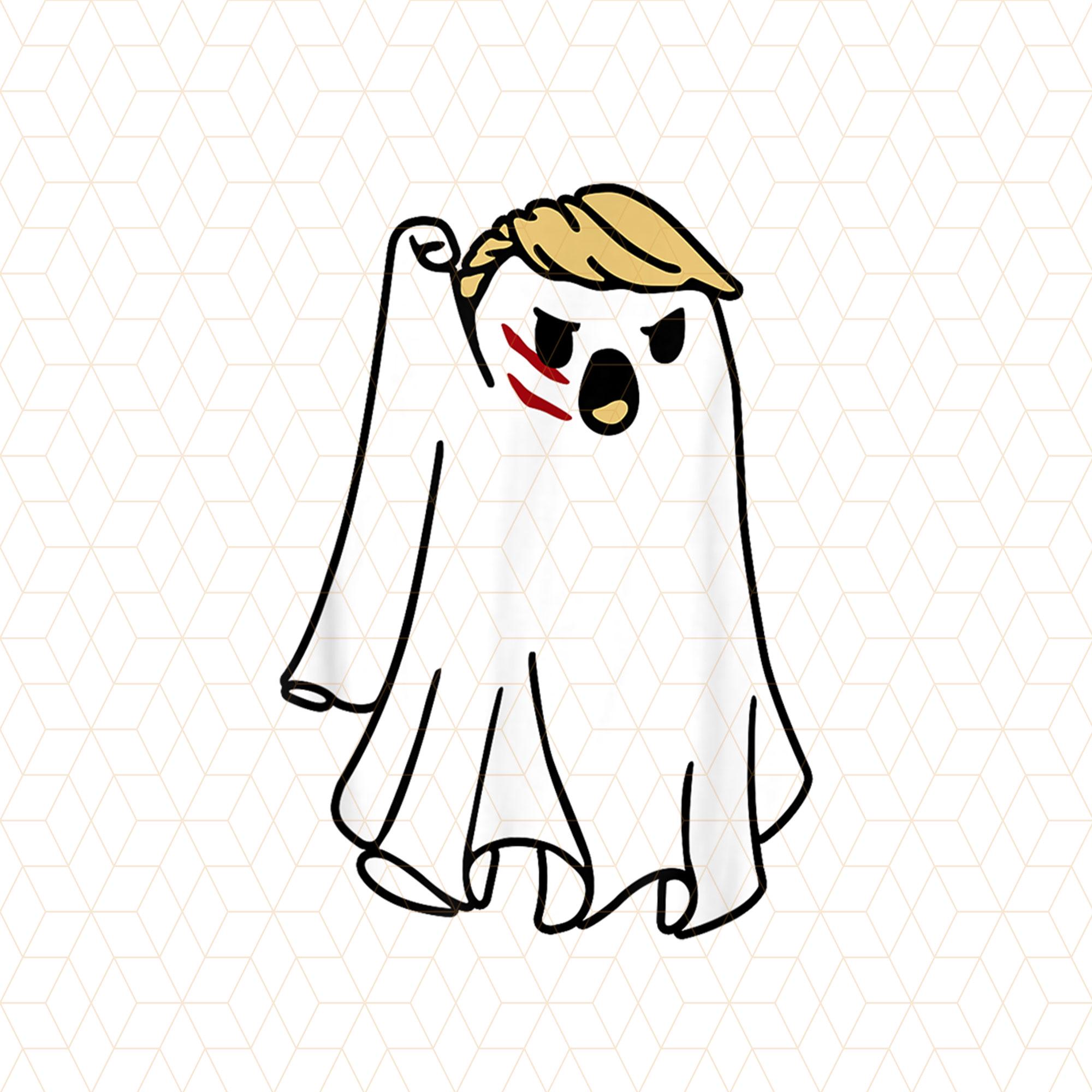Trump 2024 Png, Halloween Ghost Trump Fist Pumped Fight Take America ...