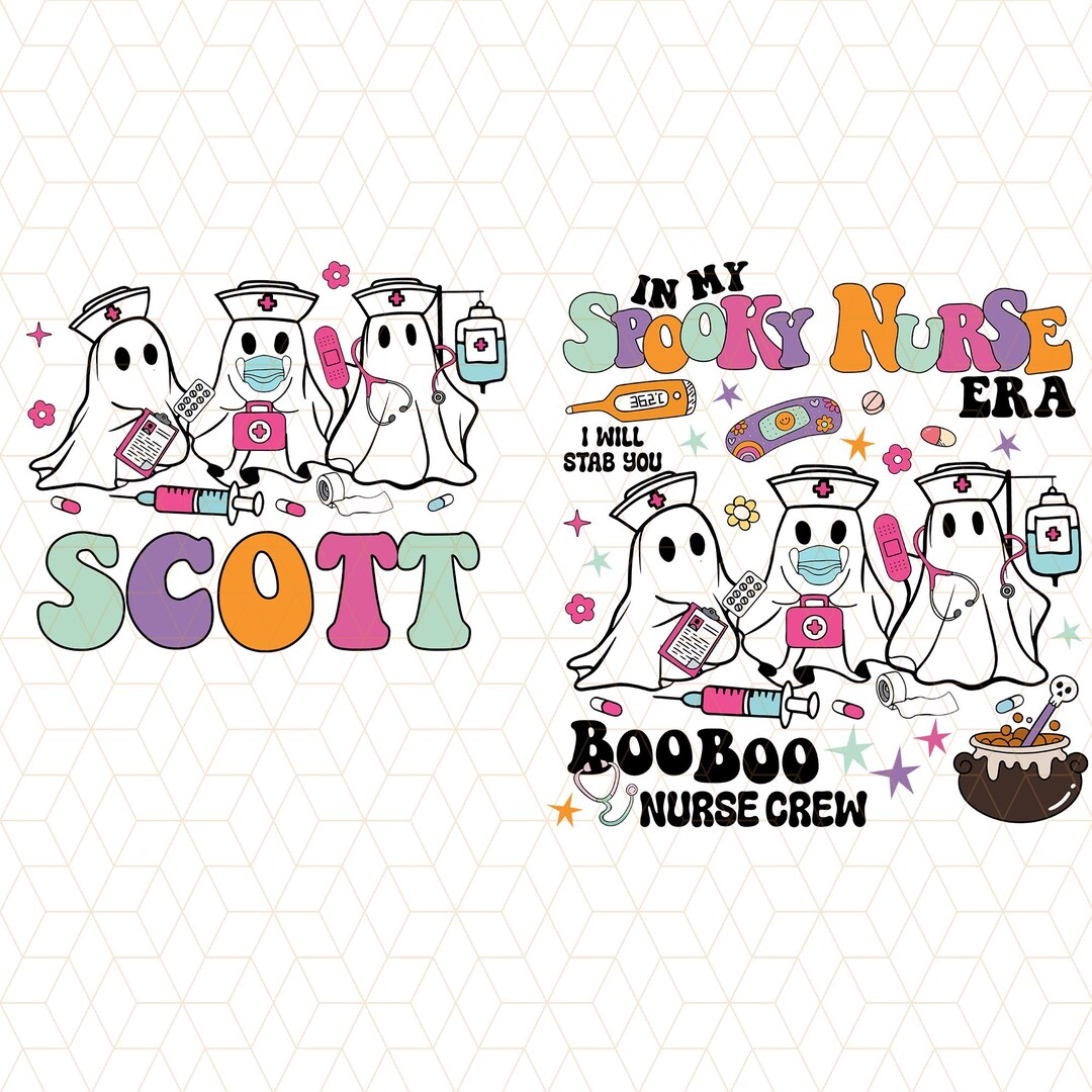 Personalized in My Spooky Nurse Era Boo Boo Nurse Crew Png, Boo Boo ...