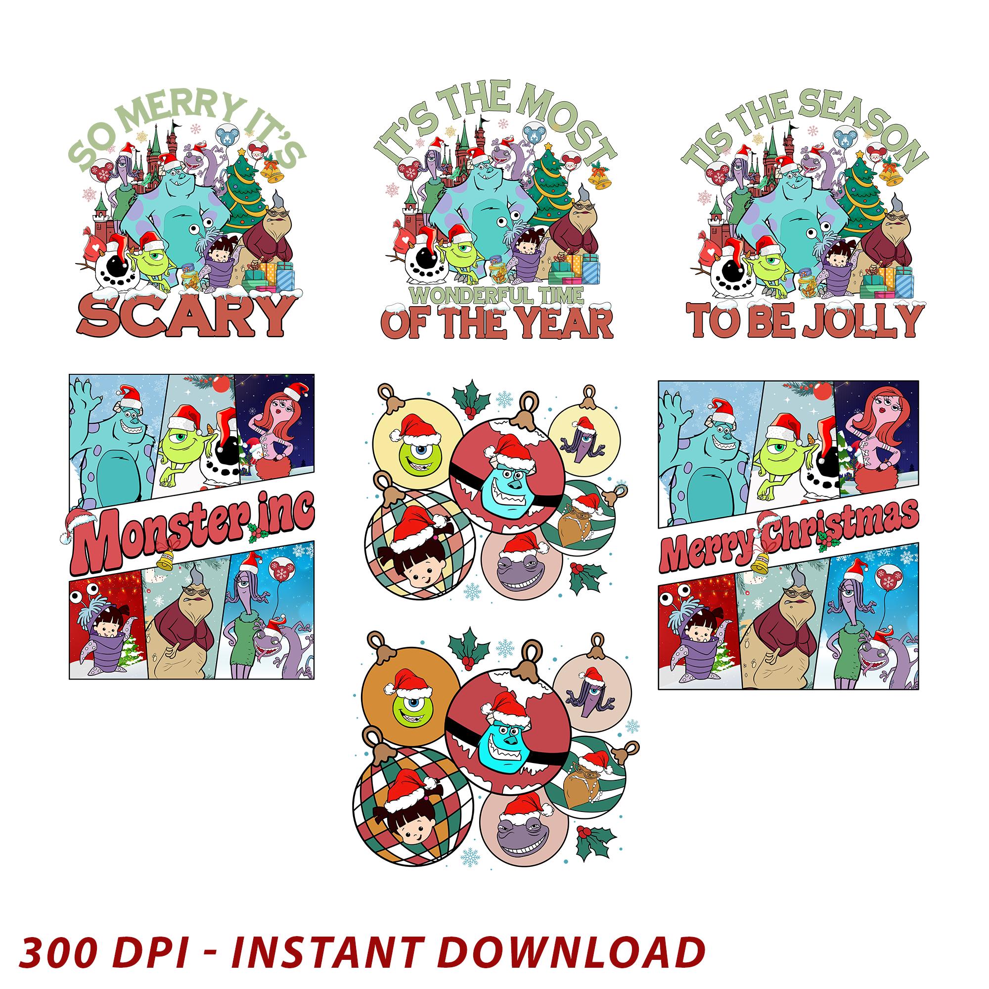 Bundle Monster Inc Christmas Png, Christmas so Merry It's Scary Png ...
