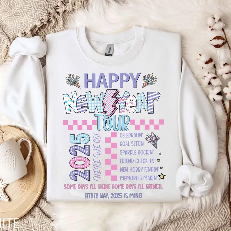Happy New Year Tour 2025 Sweatshirt, New Year 2025 Tour Shirt, Coquette ...