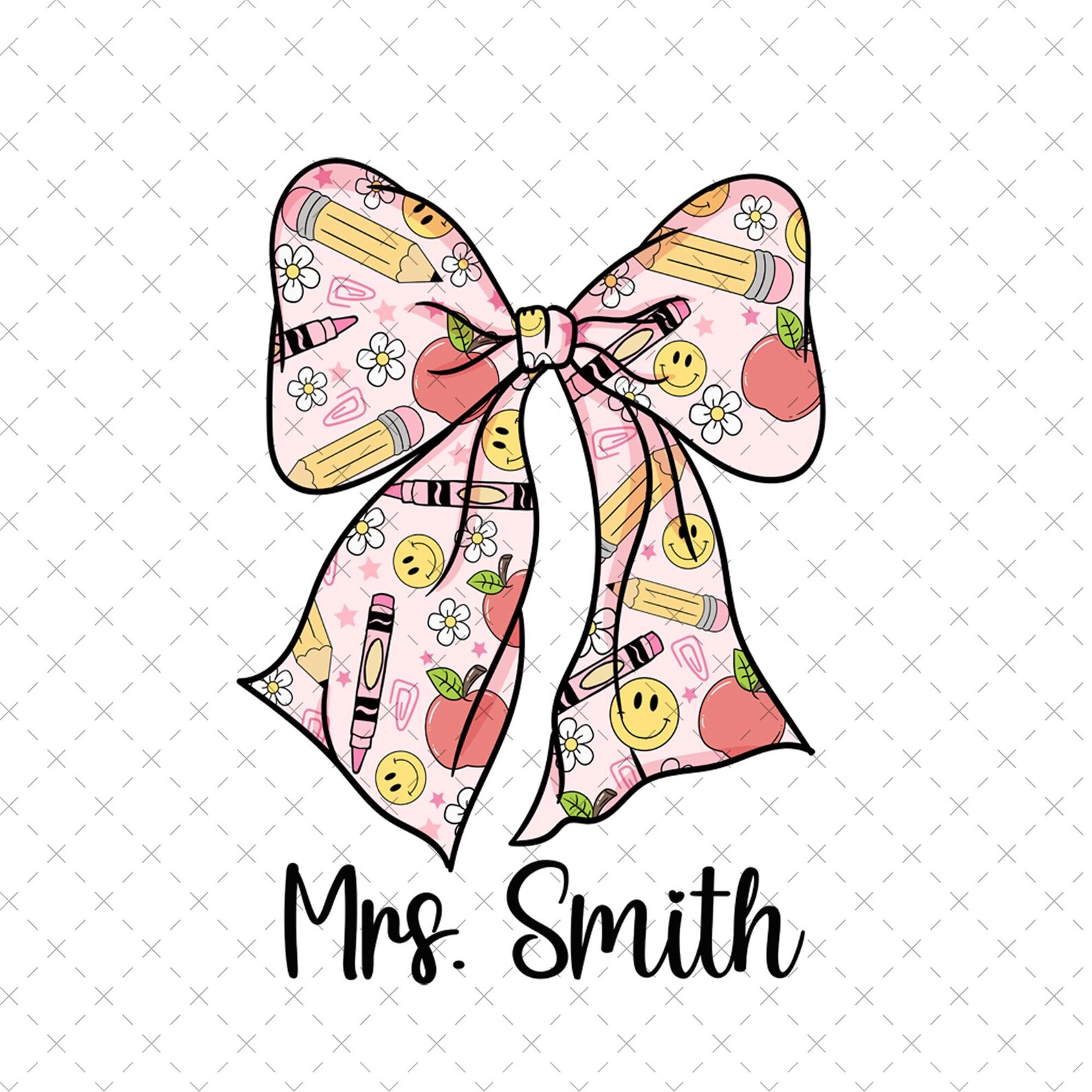 Custom Name Coquette Teacher Back to School Png, Coquette Teacher Png ...