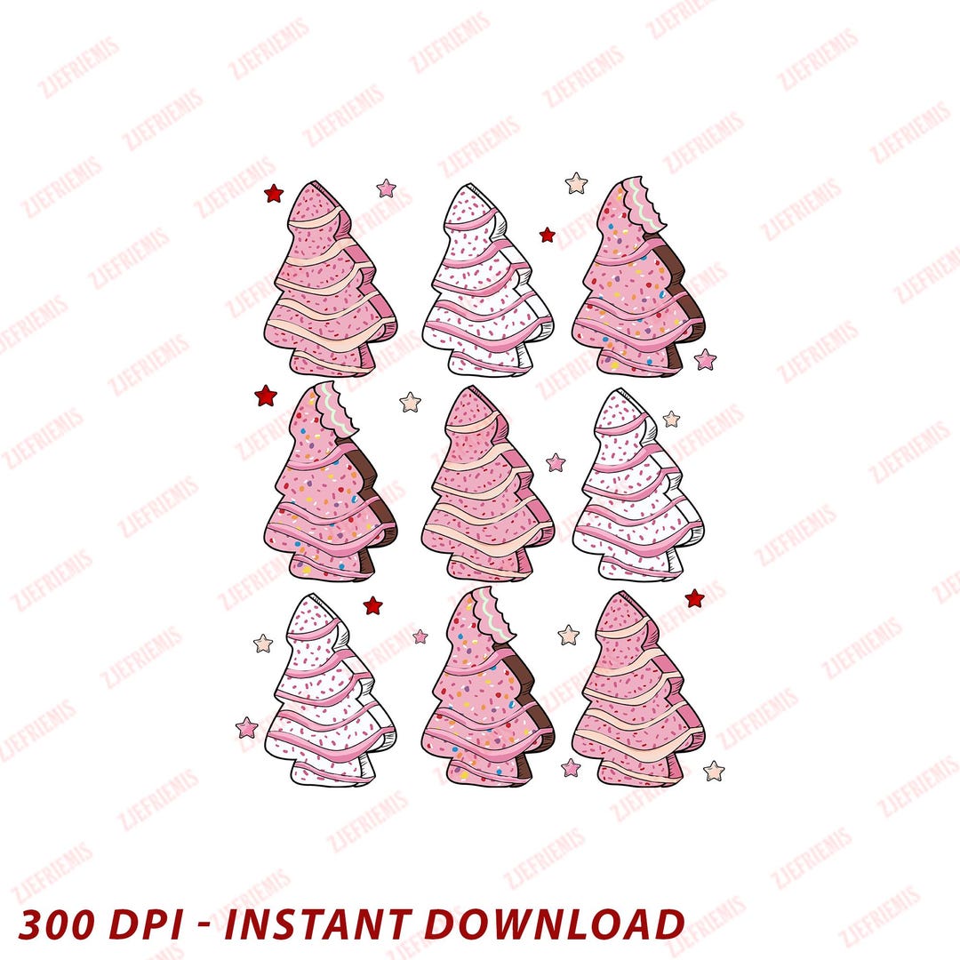 Pink Debbie Tree Cakes Merry Christmas Png, Pink Christmas Tree Png ...