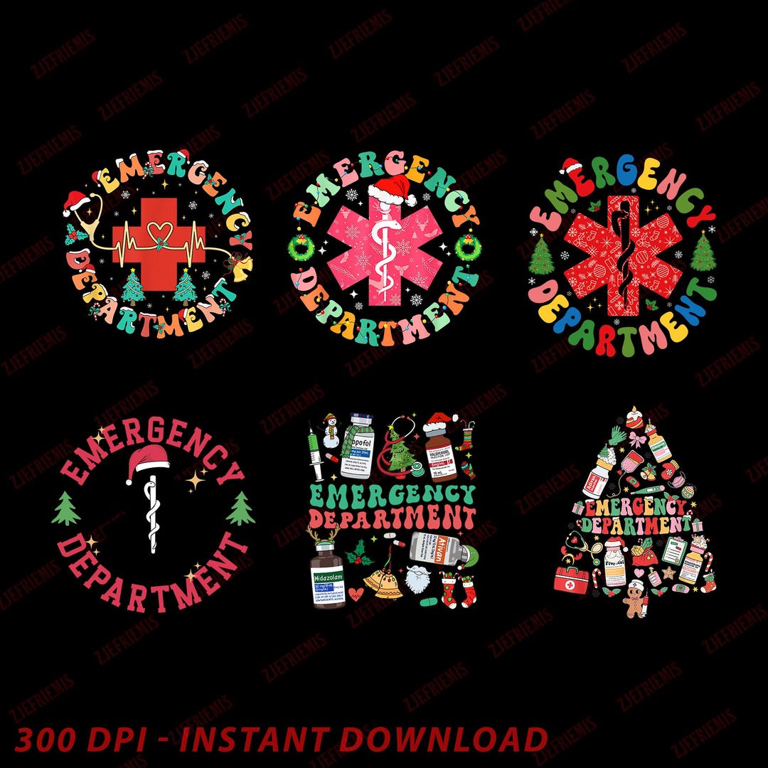 Emergency Department Christmas Png Set, Emergency Room Png, Emergency ...