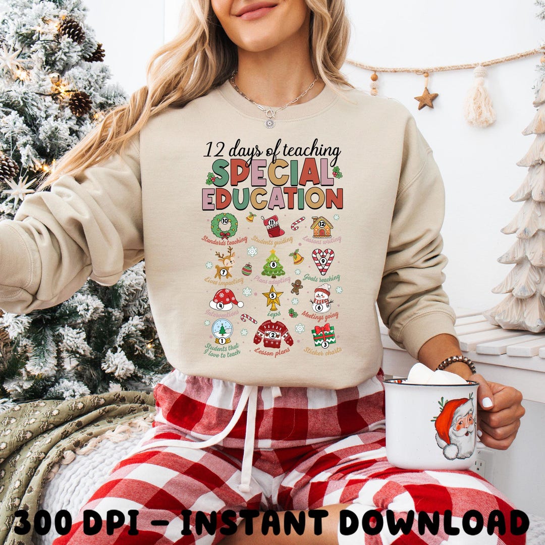 12 Days of Teaching Special Education Png, SPED Teacher Christmas Png ...