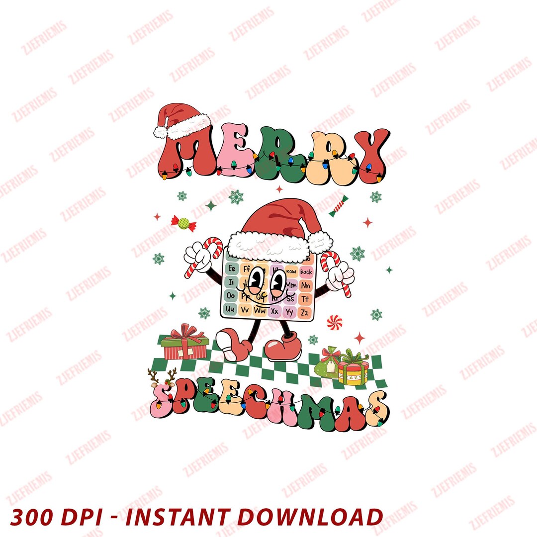 Merry Speechmas SLP Christmas Png, Speech Therapy Png, Speech Christmas ...