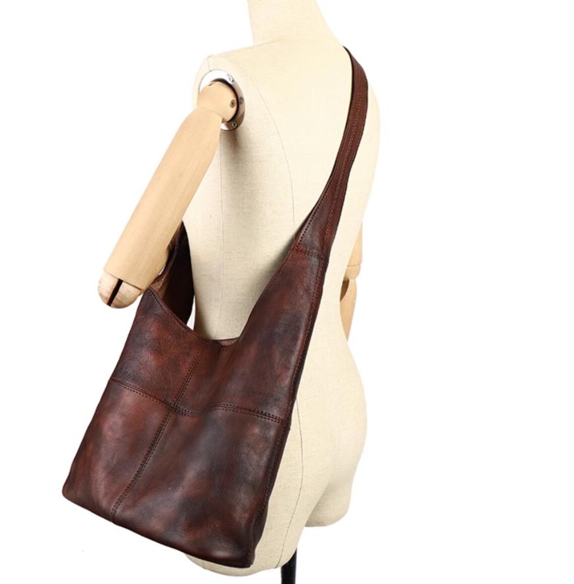 Top Grain Leather Handmade Ladies Bag, Vintage Style Ladies Bag Leather ...
