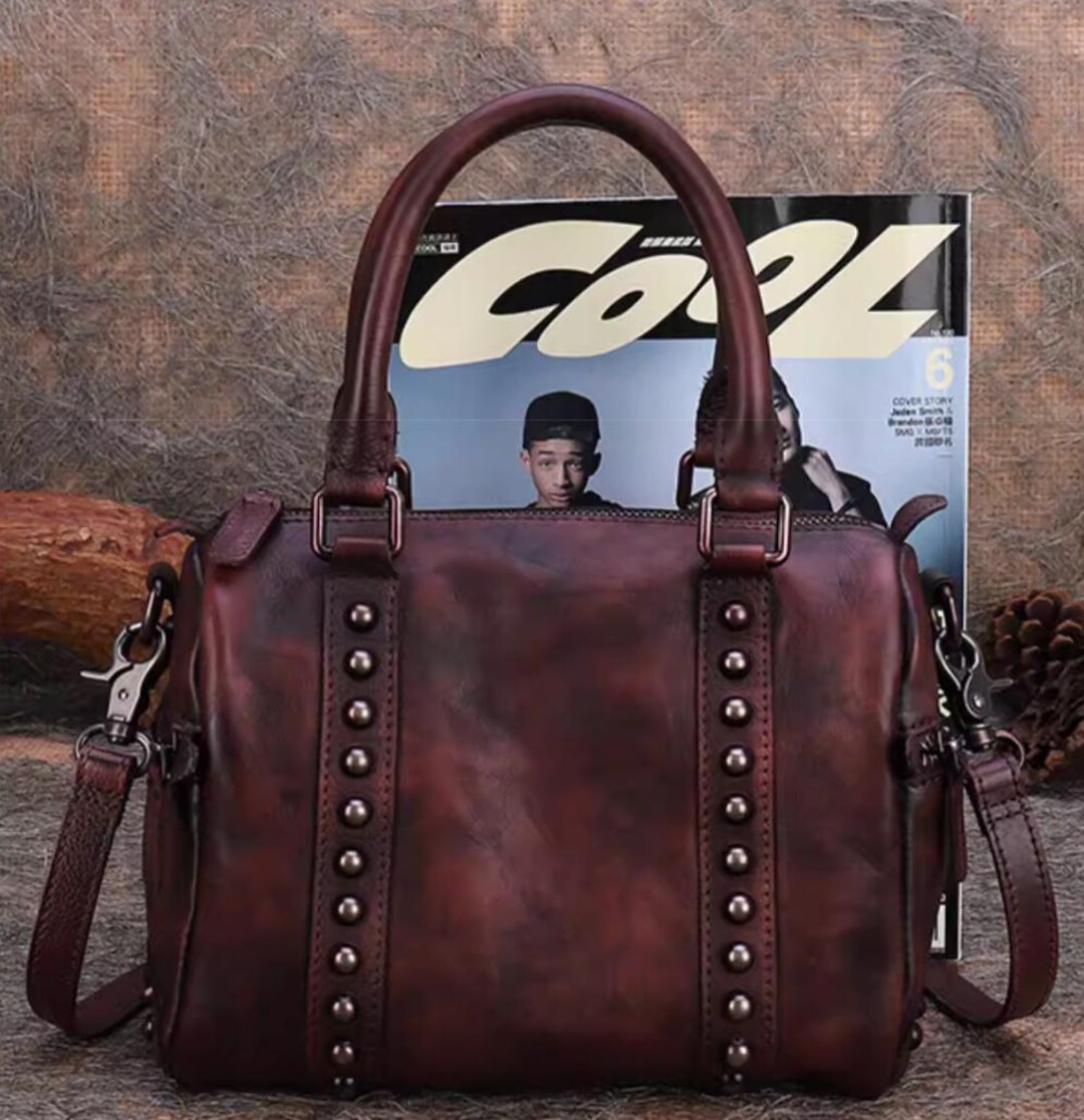 Top Grain Leather Handmade Ladies Bag, Vintage Style Ladies Leather ...