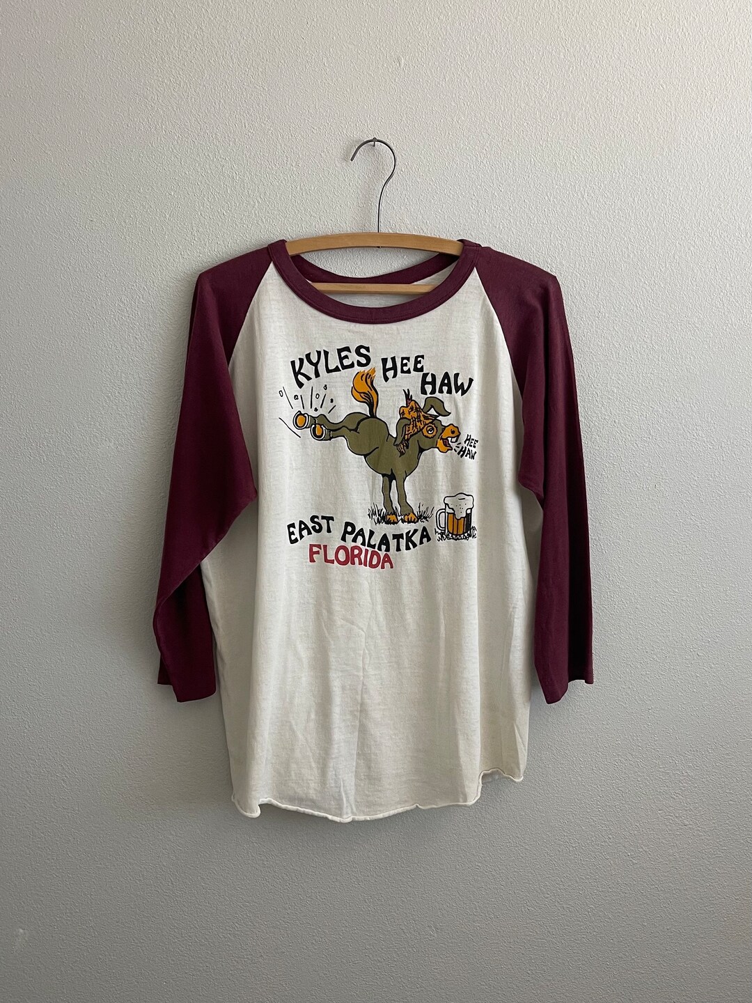 1970s 'kyle's Hee Haw' 3/4 Sleeve Bar Raglan Baseball T-shirt - Etsy