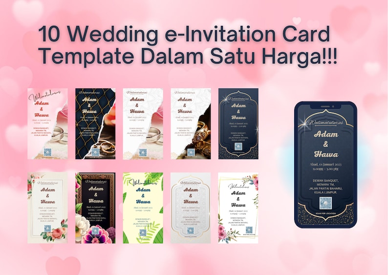Editable Wedding E-invitation Card Template - Etsy