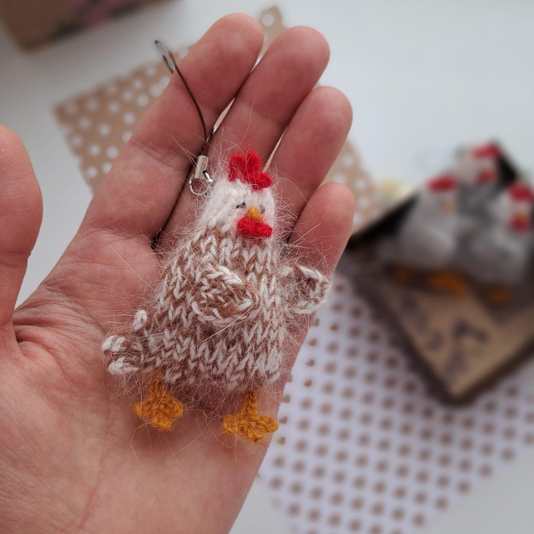 Mini Chicken Knitting Pattern – Small Easter Hen Ornament – Flat Toy ...