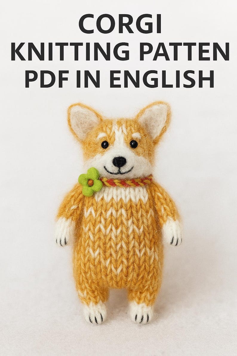 Corgi Knitting Pattern • Mini Dog PDF Tutorial • Small Dog Toy Pattern ...