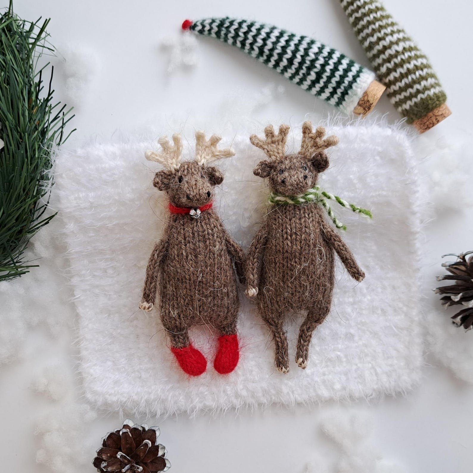 Reindeer Knitting Pattern Cute Christmas Animal – Mini Plush Moose Toy ...