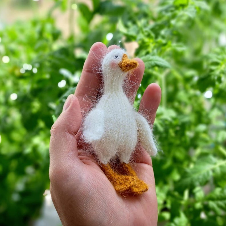 Goose Knitting Pattern • Stuffed Little Goose Toy PDF • Knit Goose With ...