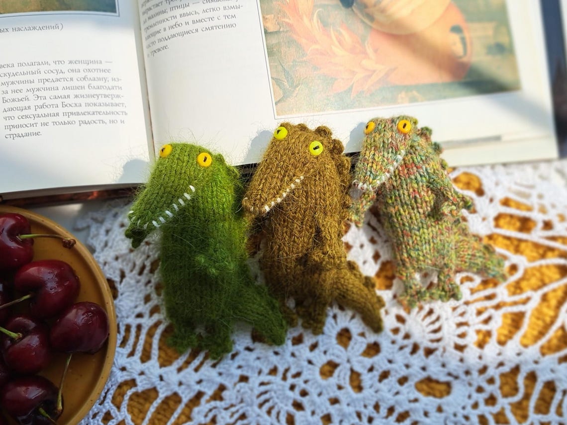Crocodile Plush Knitting Pattern PDF Tutorial - Funny Amigurumi Style ...