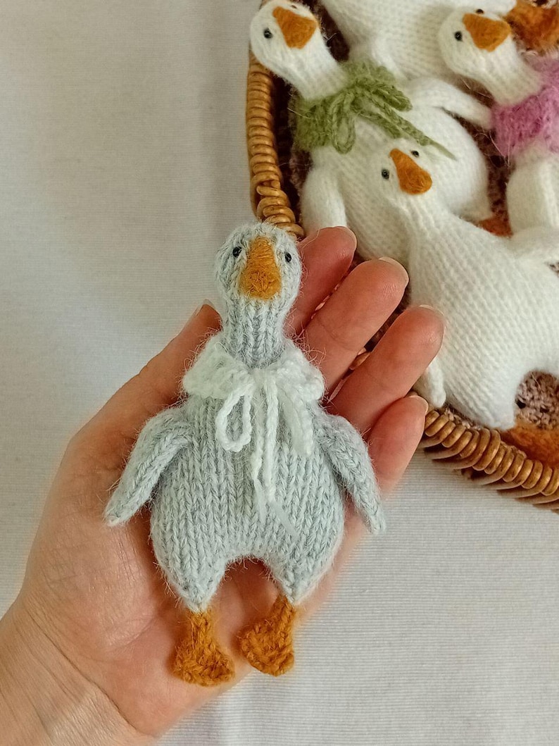 Small Goose Toy Knitting Pattern Tiny Plush 13 Cm – Cute Goose PDF ...