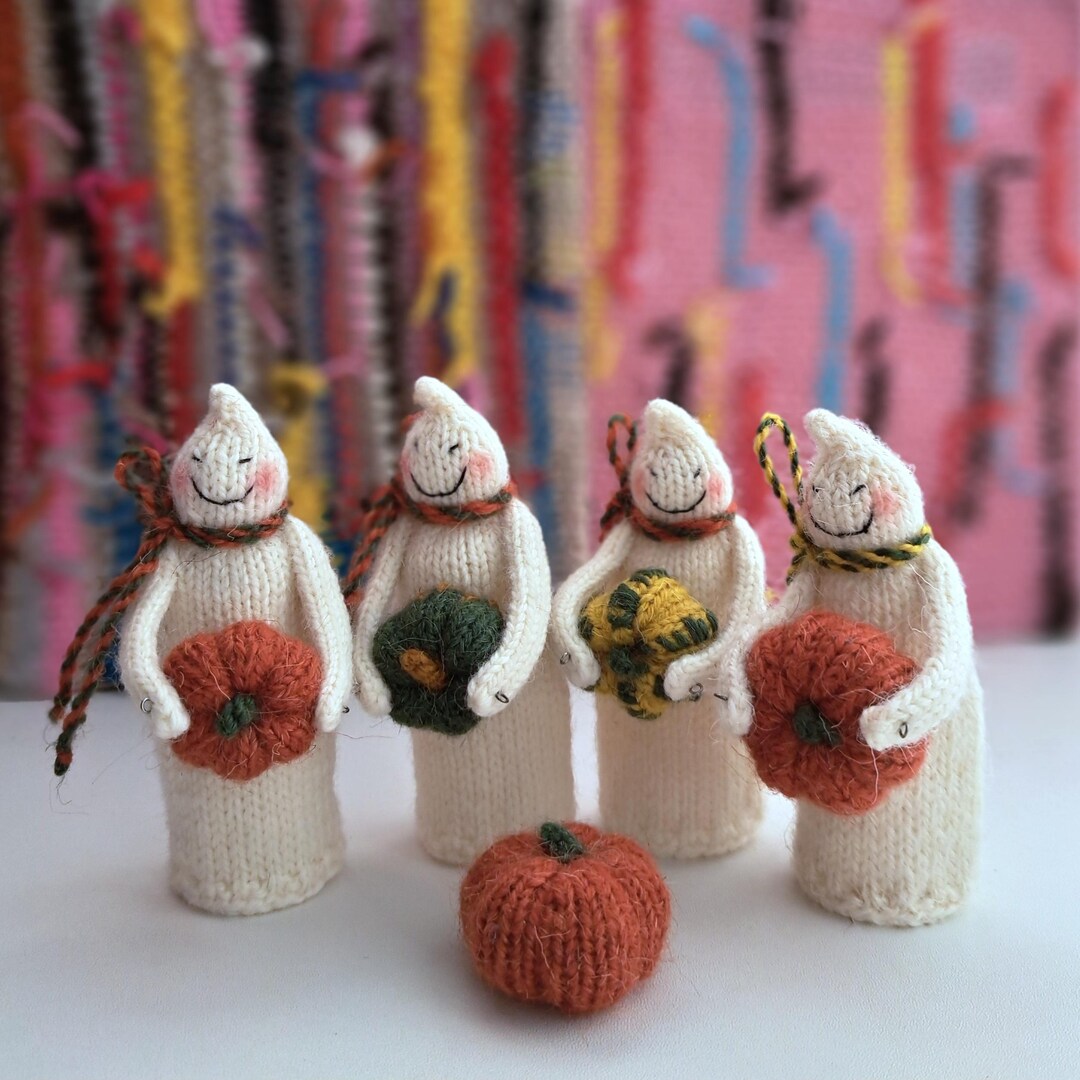 Ghost With Pumpkin – Knitting Pattern for Halloween Decor - DIY Plush ...